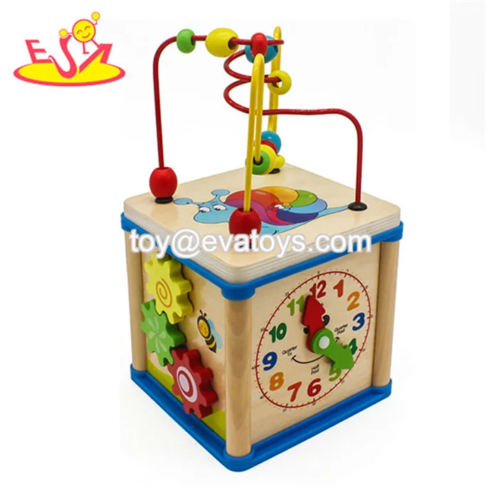 Wholesale Educational 5 in 1 Wooden Garden Activity Cube for Baby ...