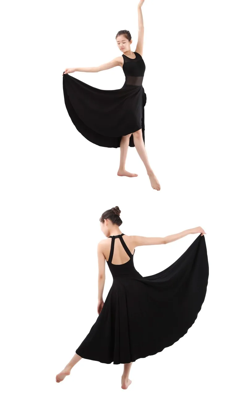 Lyrical Ballet Long White Dance Costume Dress for Stage Performance ...