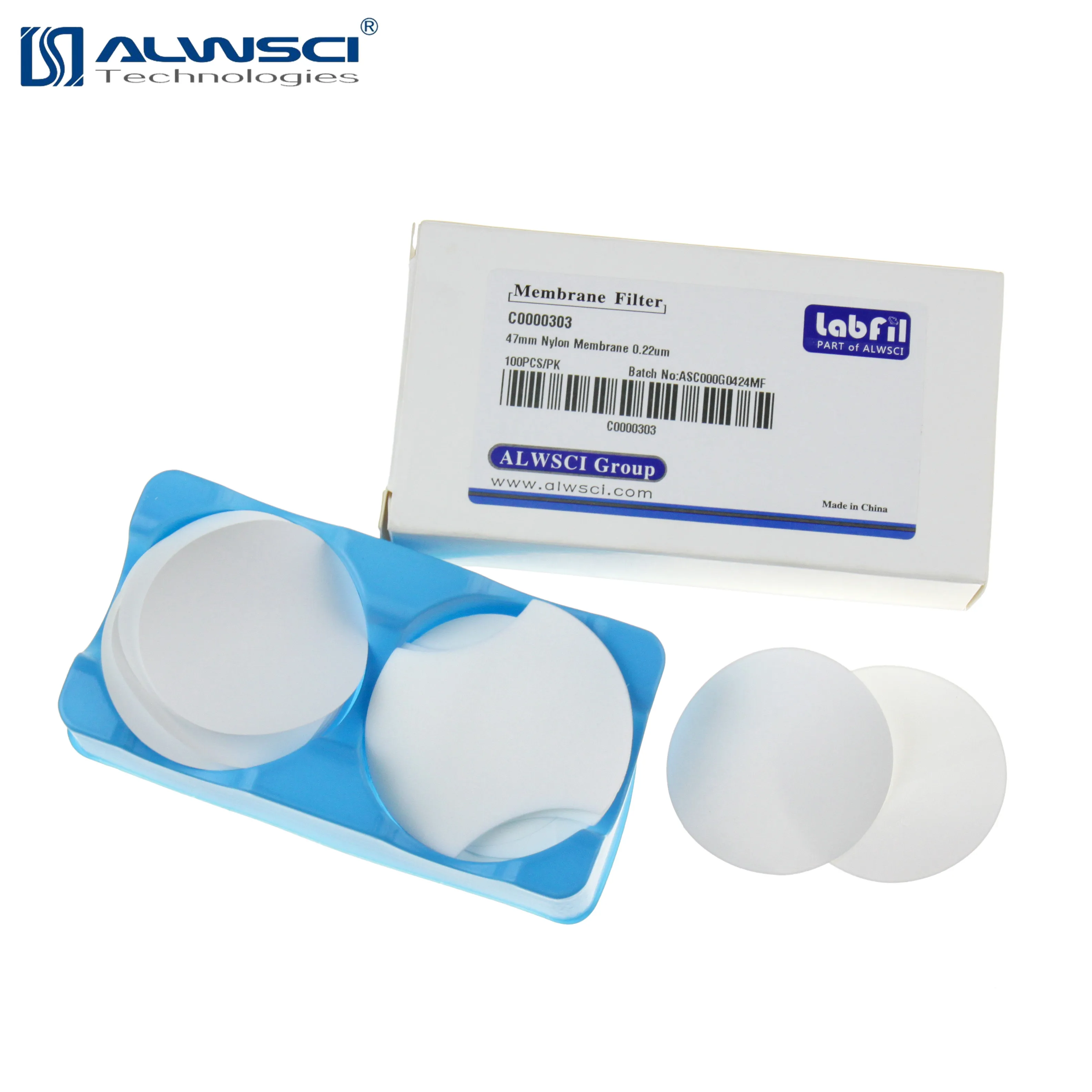 ALWSCI 47mm Nylon 0.22micron Membrane Filter Paper for HPLC