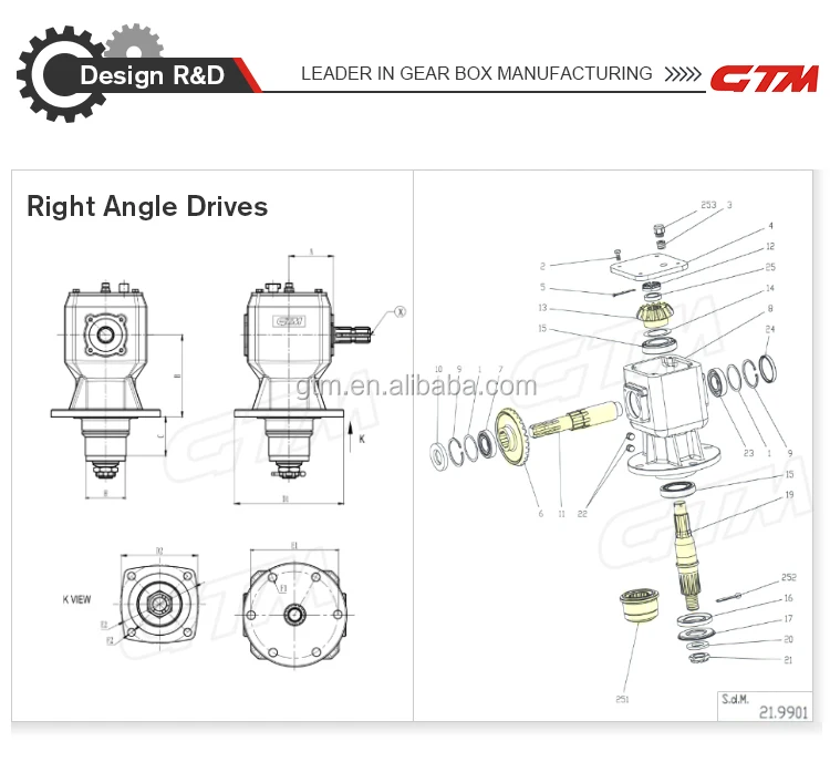 GTM Gear Rotary Cutter 40 Hp Gear Box - High Performance