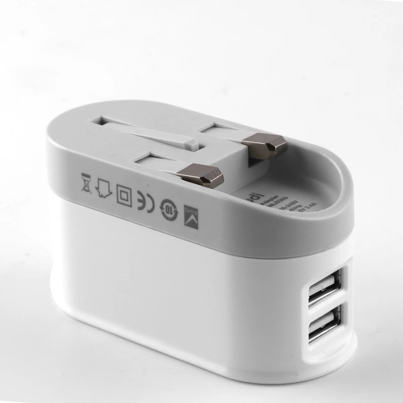2 Usb Home Timer Charger Adapter 5v2.4a With Folded Uk Plug Form The ...