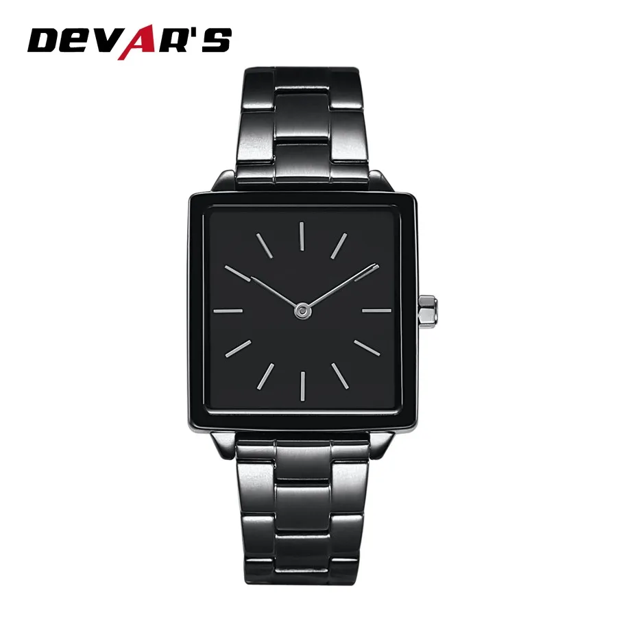 Custom Full Gold 316L Stainless Steel Square Watch for Women