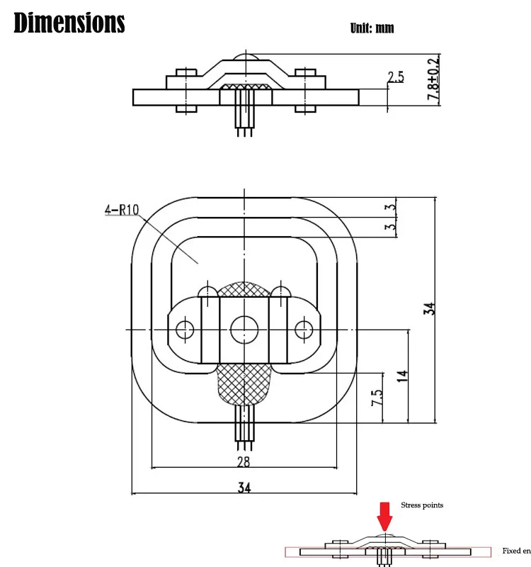 MLC800E Half-Bridge Load Cell - 50kg, 75kg, 100kg Options