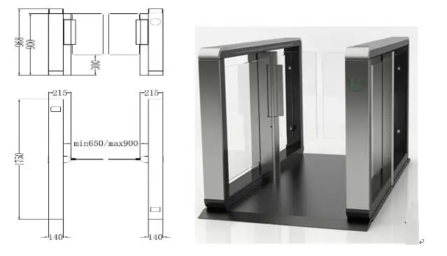 Afc Equipment Turnstile Gate Half-height Sensor Gate P/n:bb-ag-1s01a ...