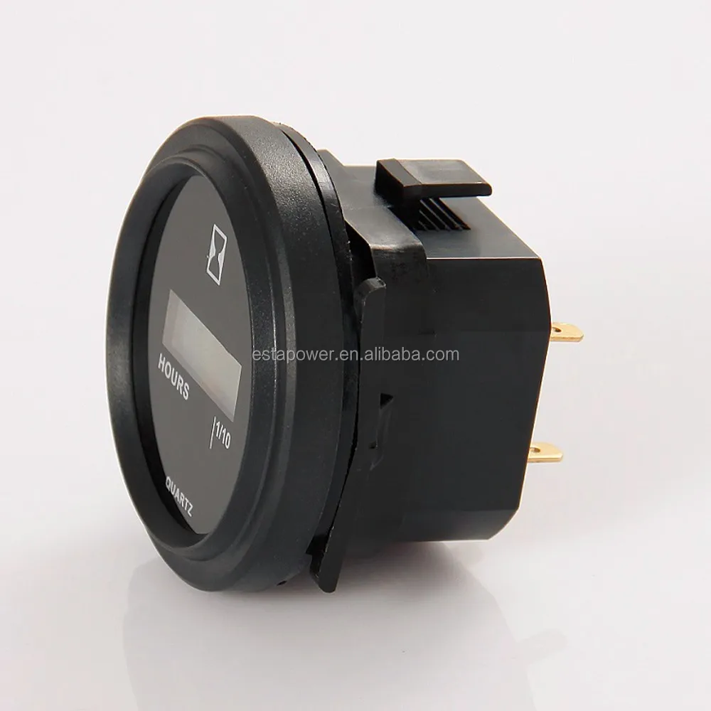 Round Lcd Digital Engine Hour Meter Quartz Gauge 12v 24v 36v 48v 4.5 ...