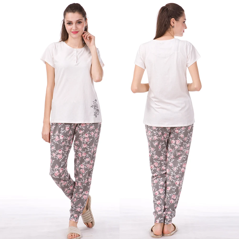 价格合理厂家批发 短袖长裤高质量印花多款式阿拉伯睡衣女家居服两件套可定制-ITOE