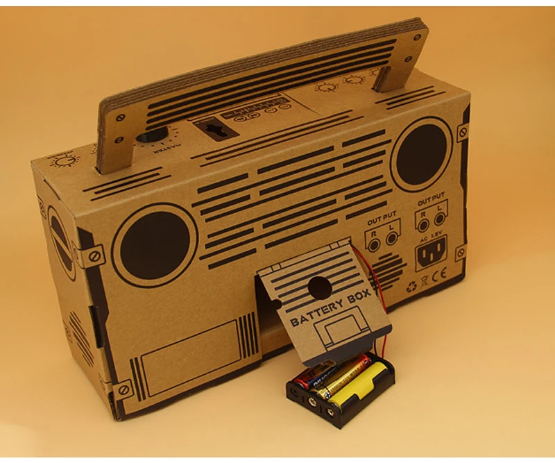 Diy Paper Cardboard Boombox Speaker With Amplifier Can Customized Model ...