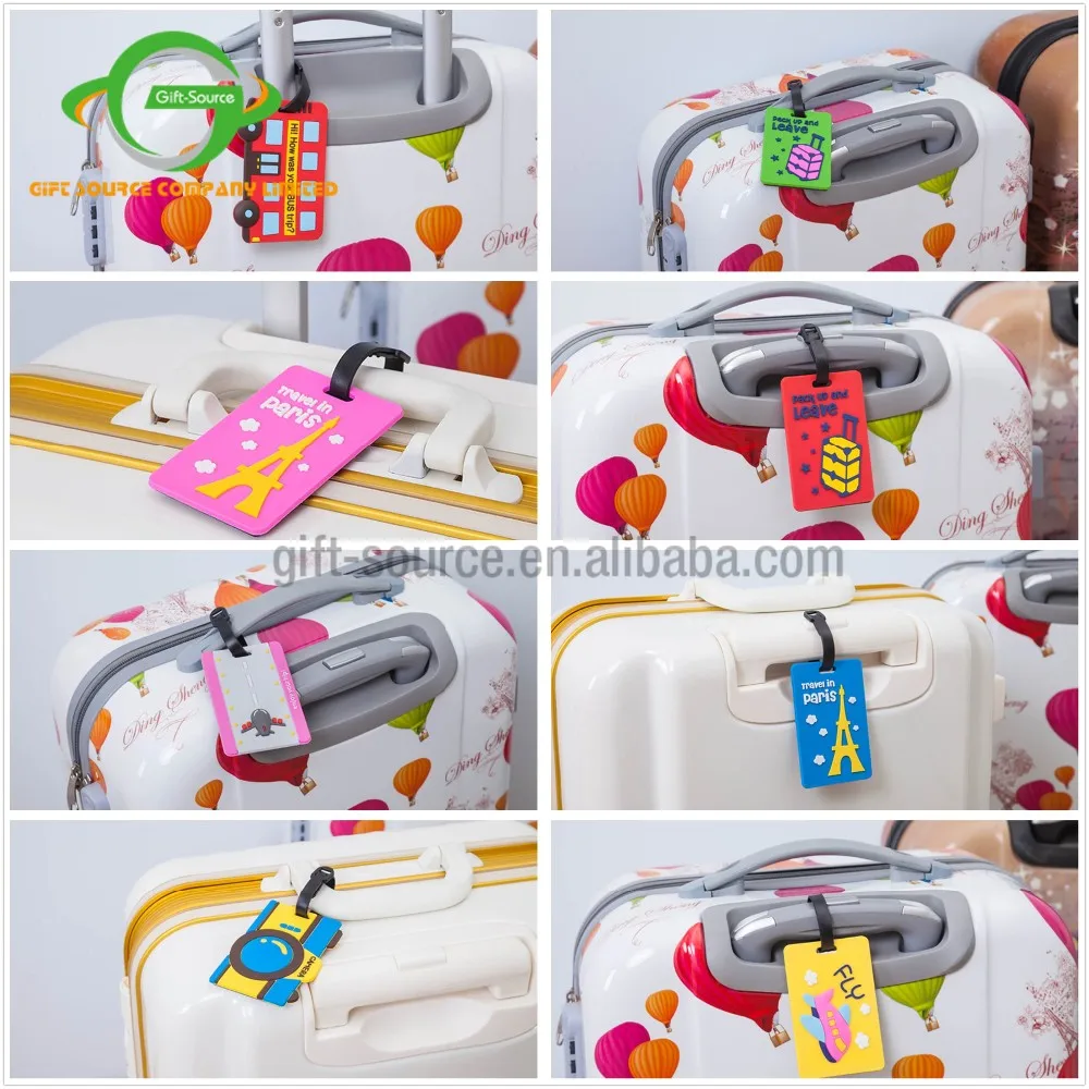 Custom 3D Soft PVC Travel Rubber Bag Tag Luggage Tag Silicone