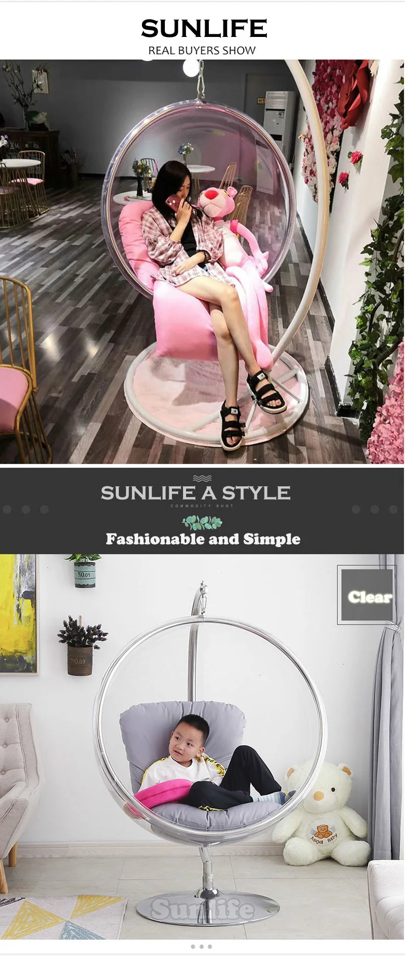 Sun Life Indoor Bubble Chairs - Stylish & Comfortable