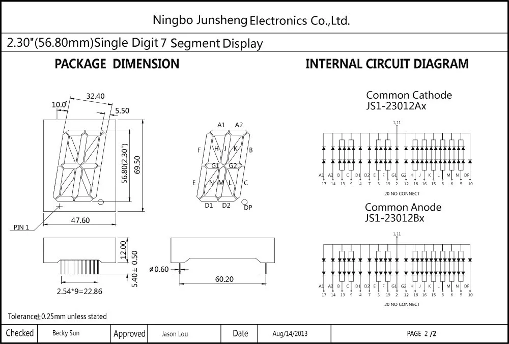 Display Led De 16 Segmentos Alphanumeric De 2.3 Polegadas,Um Dígito ...