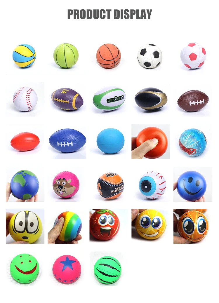 Custom Logo Printed 6.3cm Pu Foam Ball Antistress Ball Pu Foam Football ...