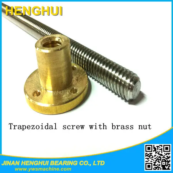 Tr28x5 Lead Screw Bearing Trapezoidal Thread And Brass Nut - Buy Tr28x5 ...