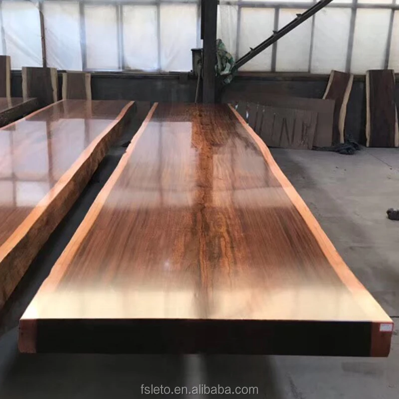 Air-dried Solid Okan Wood Slab Big Size For Conference Table Office ...