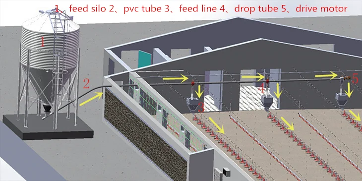 Poultry Floor Management Auto Auger Feeder Pan Broiler Feeding System ...