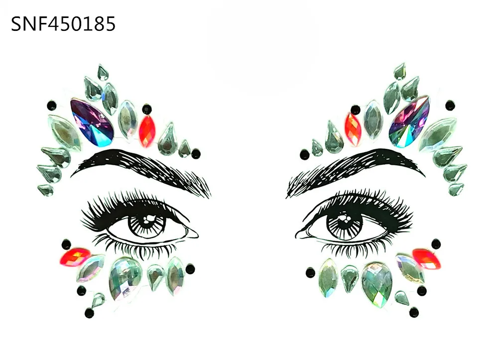 Face Gems Sticker Easy To Operate Rhinestone Temporary Tattoo Fashion ...