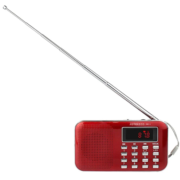 Red Portable Digital Tuning Fm Am Radio With Mp3 Music Player ...