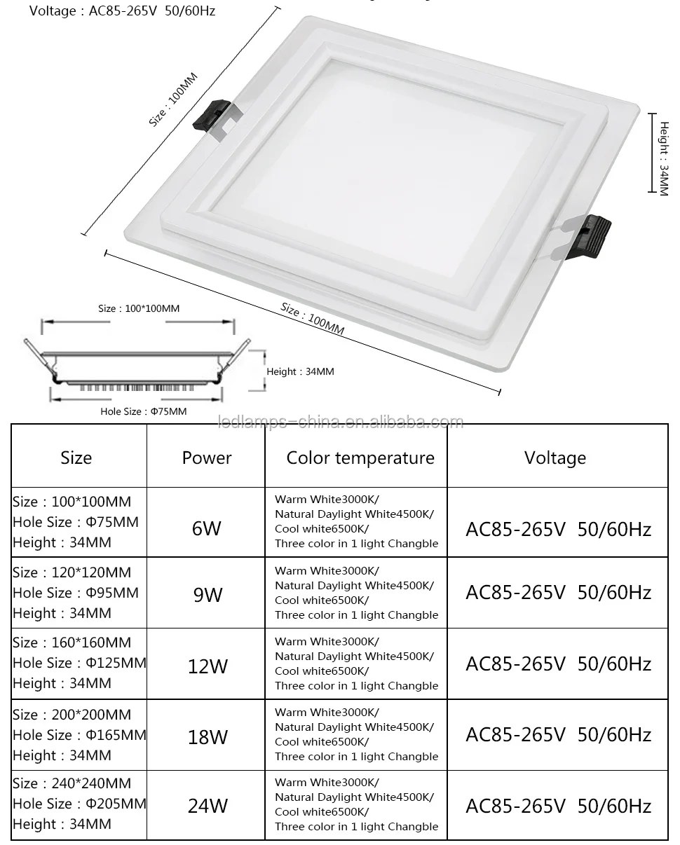 Acrylic Glass Smd Led Square Downlight - Buy Led Square Downlight ...