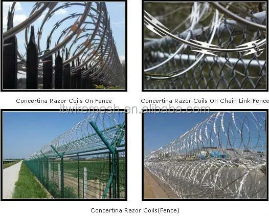 BTO-30 PVC Coated Razor Ribbons - Concertina Barbed Wire