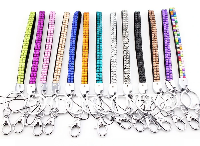2 Sets Colourful Lanyards Rhinestone Bling Crystal Necklaces Custom Lanyard - Buy Rhinestone ...
