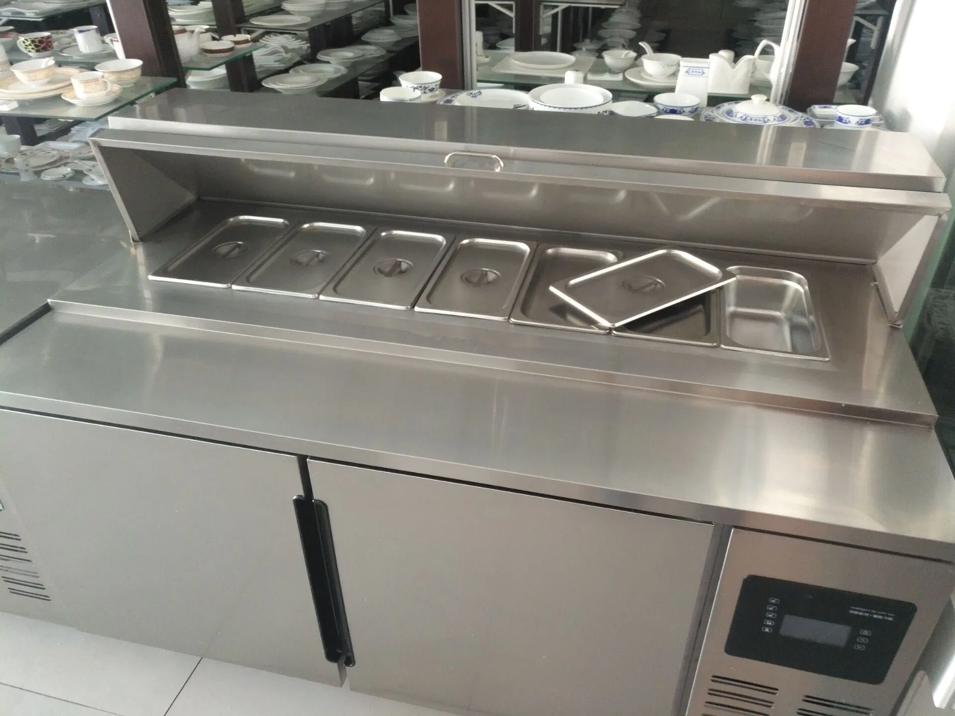 Stainless Steel Refrigerated Salad Bar Counter - Buy Refrigerated Salad ...