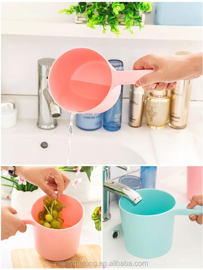 Plastic Water Bucket Ladle Cup Bowl Hanging Bailer With Handle Kitchen ...