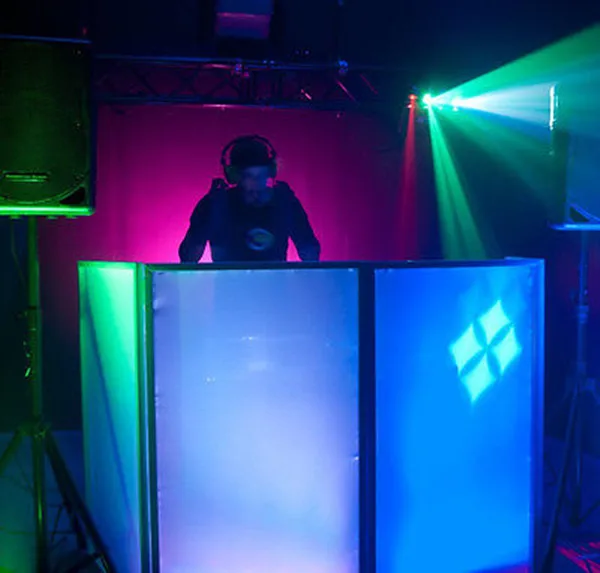 DJ Event Facade - Black Scrim Metal Frame Booth by Dima Display