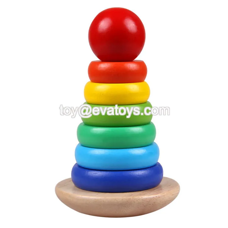 Montessori Wooden Rainbow Stacking Toy for Baby - W13D179