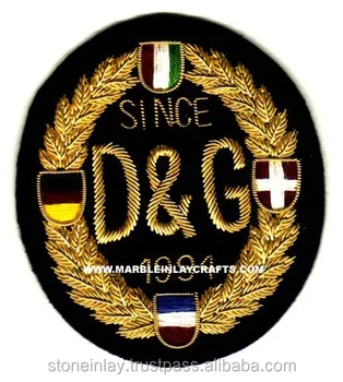 Blazer Badges,Embroidered Bullion Crest Handcrafted Gold And Silver ...