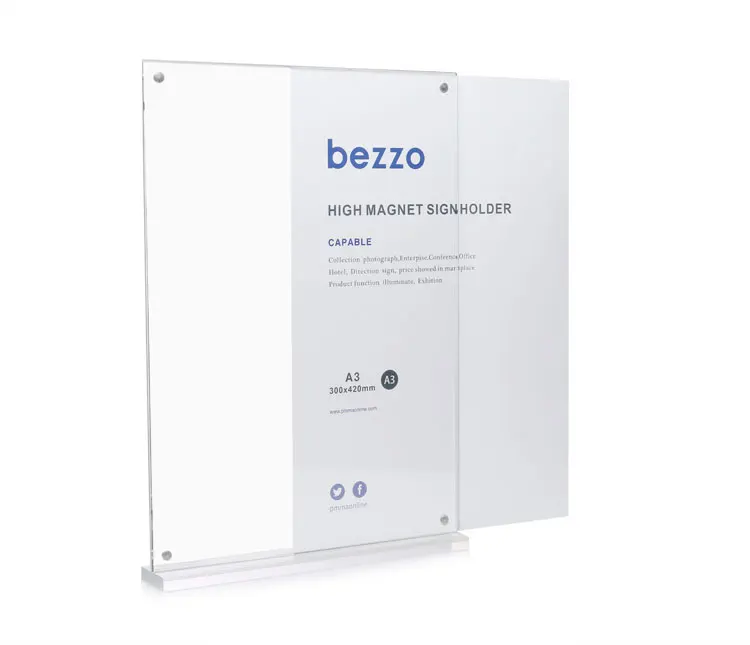 Double-foot Customized Acrylic A3 Paper Holder A3 Paper Holder Menu For ...