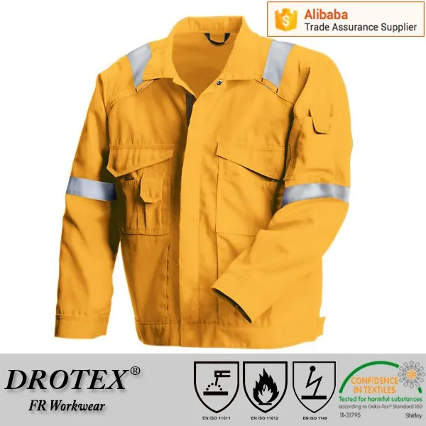 Durable En11612 Hrc2 Arc Flash Used Flame Retardant Welding Jacket ...