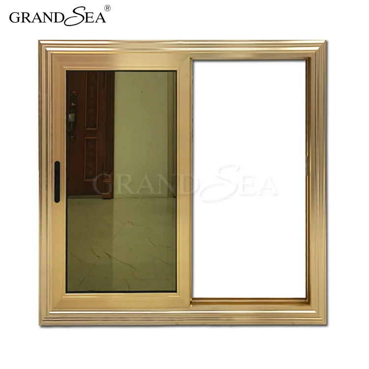 Luxury Gold Color Aluminum Profile Design Sliding Window - Buy Gold ...