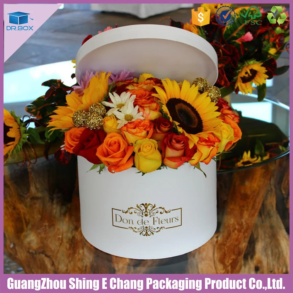 2021 Custom Printed Round Cylinder Paper Box For Flower Hat Box,Round ...