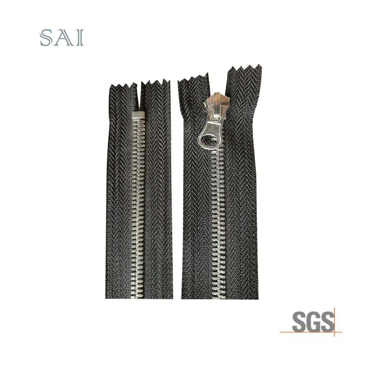 3# Close End High Quality Matt Silver Zipper Manufacture Metal Zipper ...