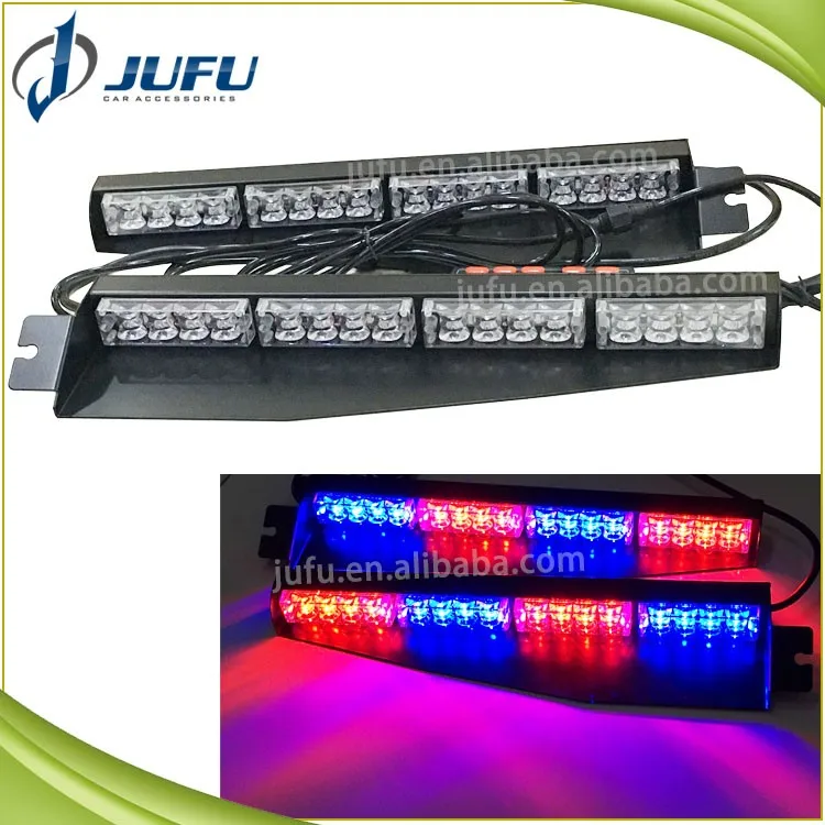 12v Red Blue White Green Amber Led Dash Warning Light Visor Strobe ...