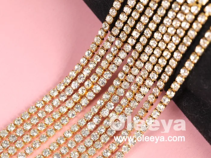 Colorful Rhinestone Chains Ss12 3mm Silver Base Over 25 Kinds Of Color ...