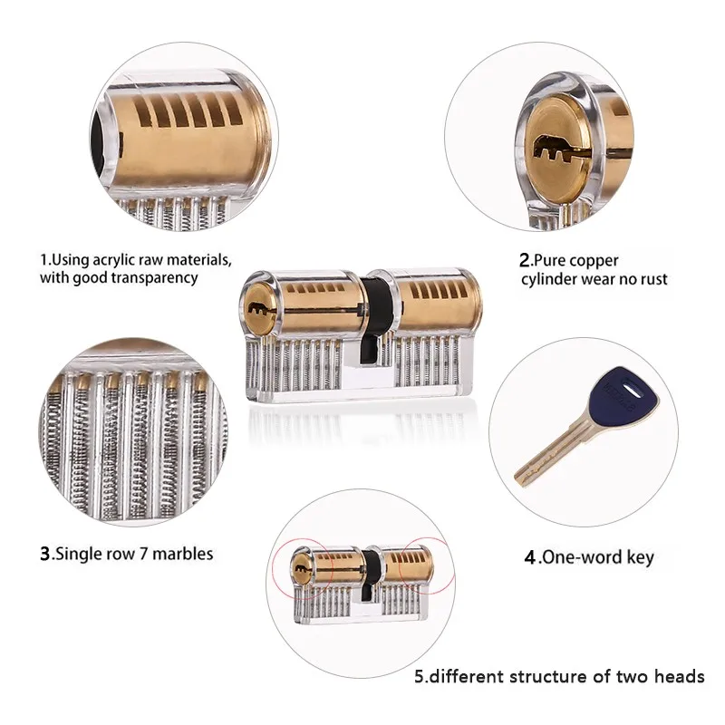 High Quality Lock Pick Set Transparent Practice Locks for Locksmith ...