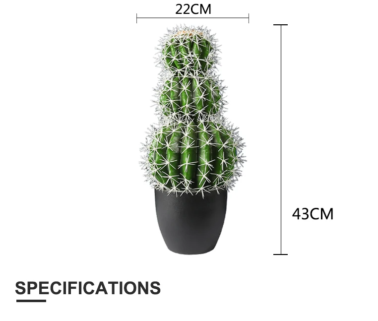New Design 43cm Cactus Artificiel Cactus And Succulent Plant Mini ...