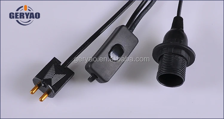 Customized Swedish Plug Power Cord With Switch And E14 Lamp Holder ...
