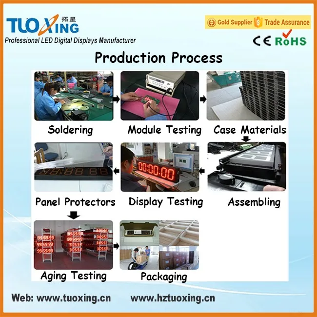 6 Digit 6 Inch Large Led Digital Waterproof Double Sided Race Clock ...