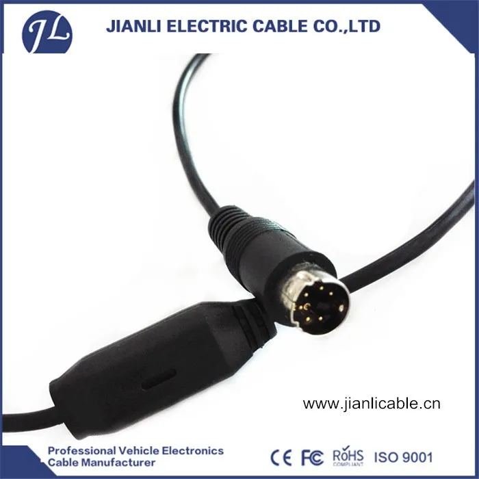 Waterproof 6 Pin Mini Din Connect Bare Wire For Car Reverse Camera ...