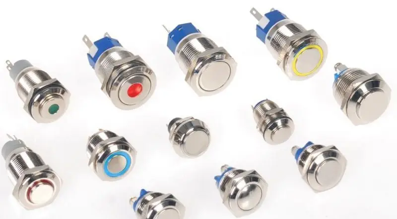 16mm Flat Round On-off 12mm 12v Waterproof Mini Push Button Switch With ...