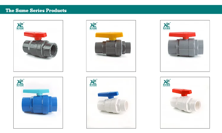 High Quality Plastic Blue Handle 1/2"-2" Pvc Two Pieces Ball Valve ...