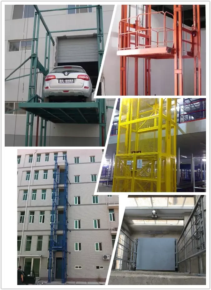 500kg Fixed Vertical Guide Rail Elevators Hydraulic Warehouse 100kg ...