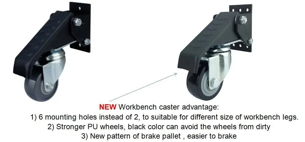 Wbd Heavy Duty Foot Removable Retractable Casters Wheels For Workbench ...