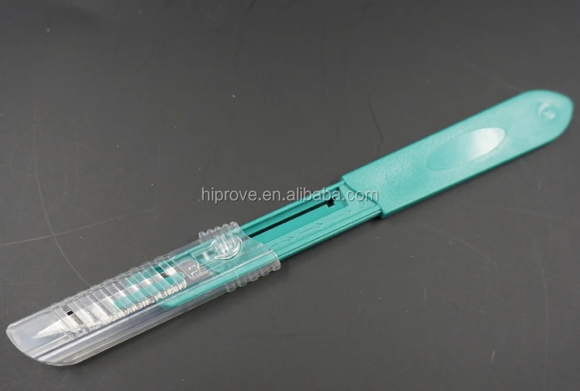 Disposable Surgical Safety Scalpel With Plastic Handle Carbon Blade Or ...