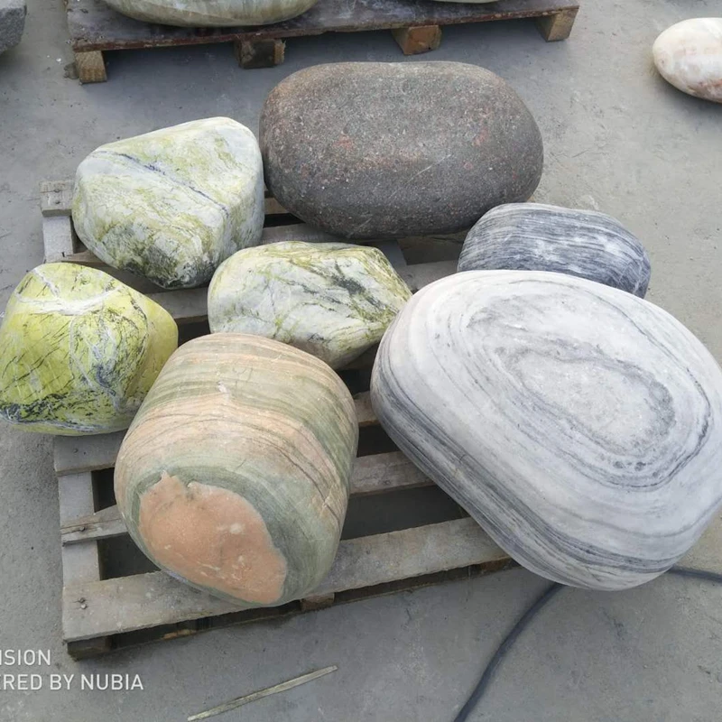20-60cm Mixed Colors Garden Landscaping Stone Marble Polished Boulder ...
