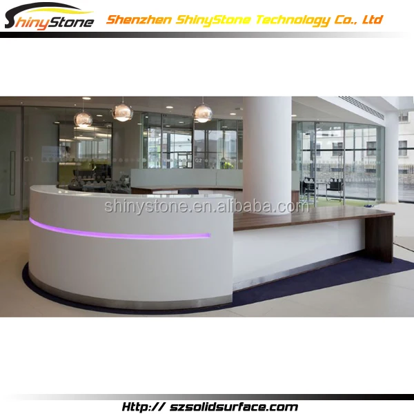 Front Curved Shape Solid Surface/man-made Circular Reception Counter ...