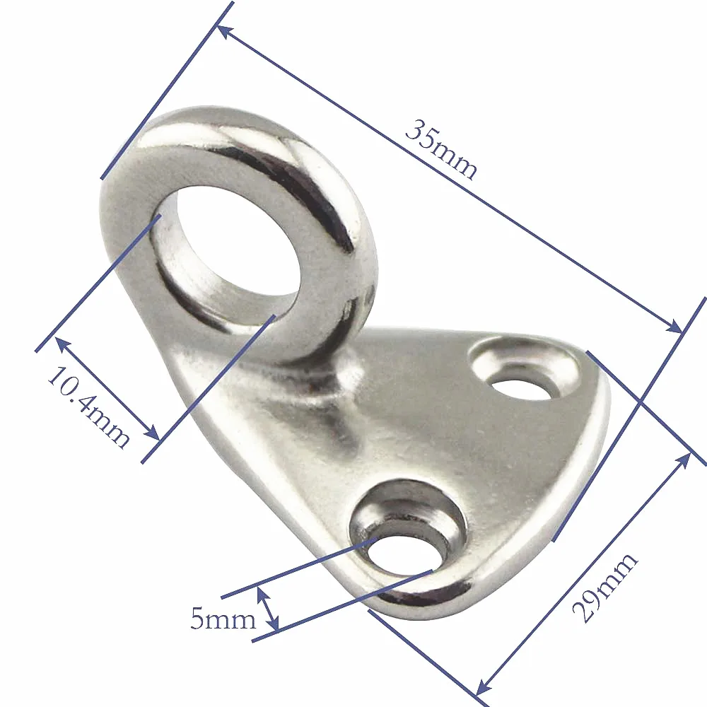 Marine Hardware Hook 1 1/4" Stainless Steel Pad Eye Fender Hook Closed ...