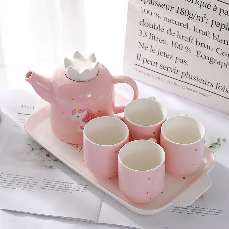 Creative Cactus Tea Pot Set - Porcelain Teapot & Cups in One