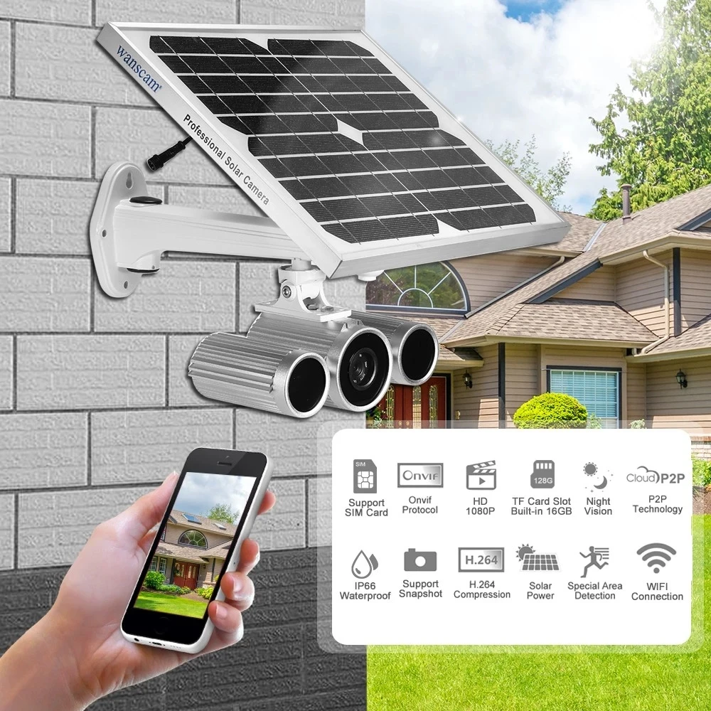 New Products 2mp Outdoor Surveillance Solar Power Night Vision 100m ...